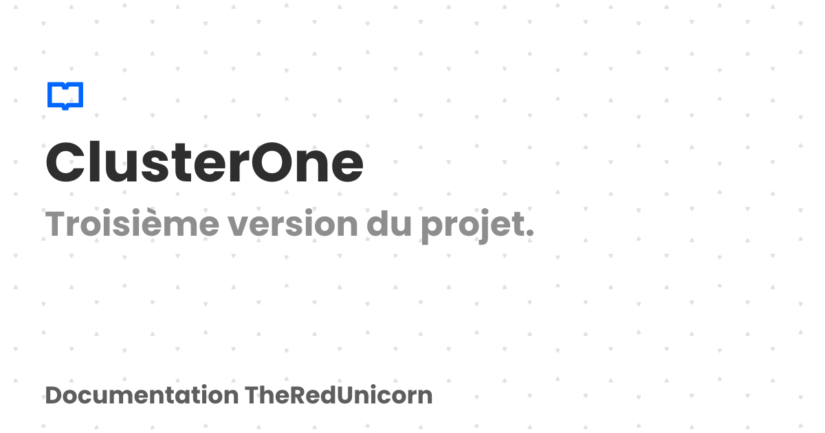 ClusterOne | Documentation TheRedUnicorn